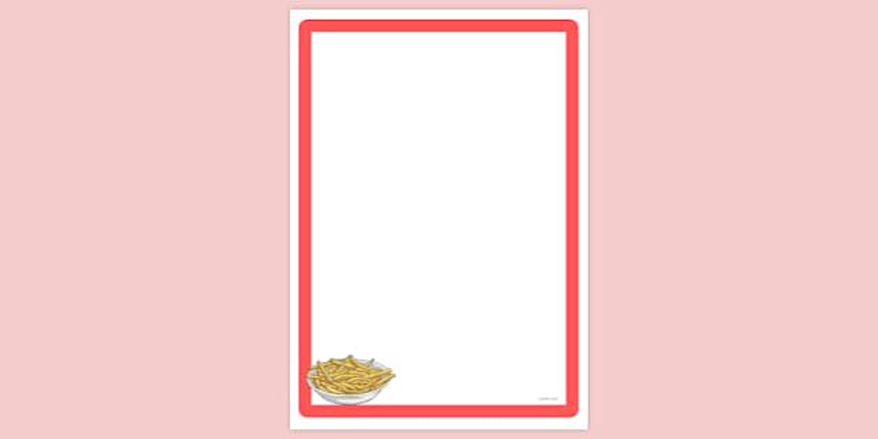 Simple Blank French Fries in a Bowl Page Border | Twinkl