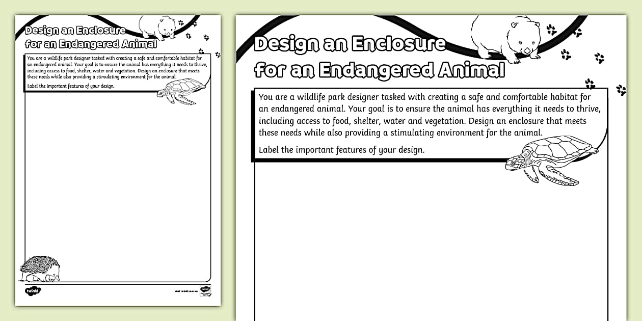 Design an Enclosure for an Endangered Animal (teacher made)