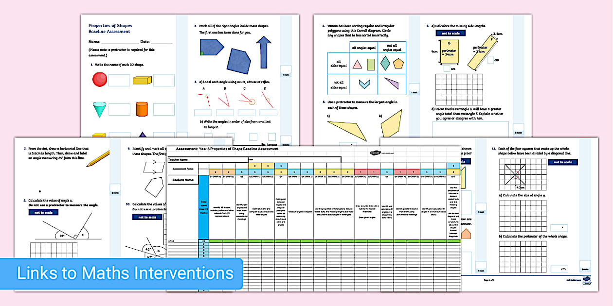👉 Year 6 Properties of Shapes Baseline Assessment and Tracker