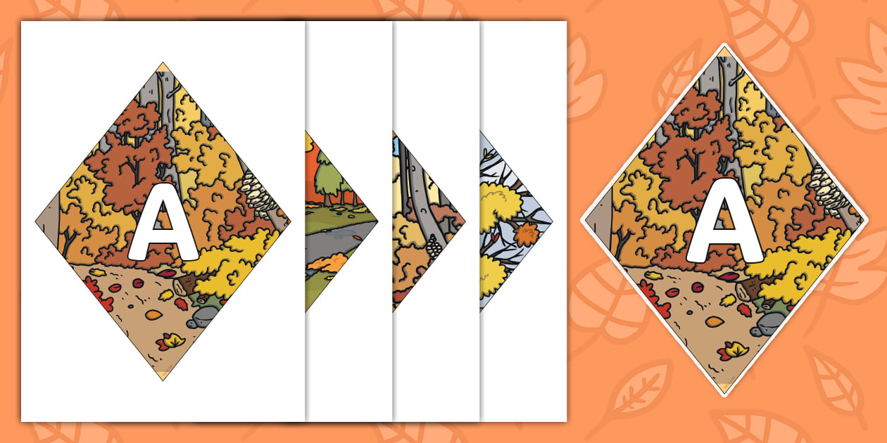 Autumn Rhombus Display Shapes - Twinkl Display - Twinkl