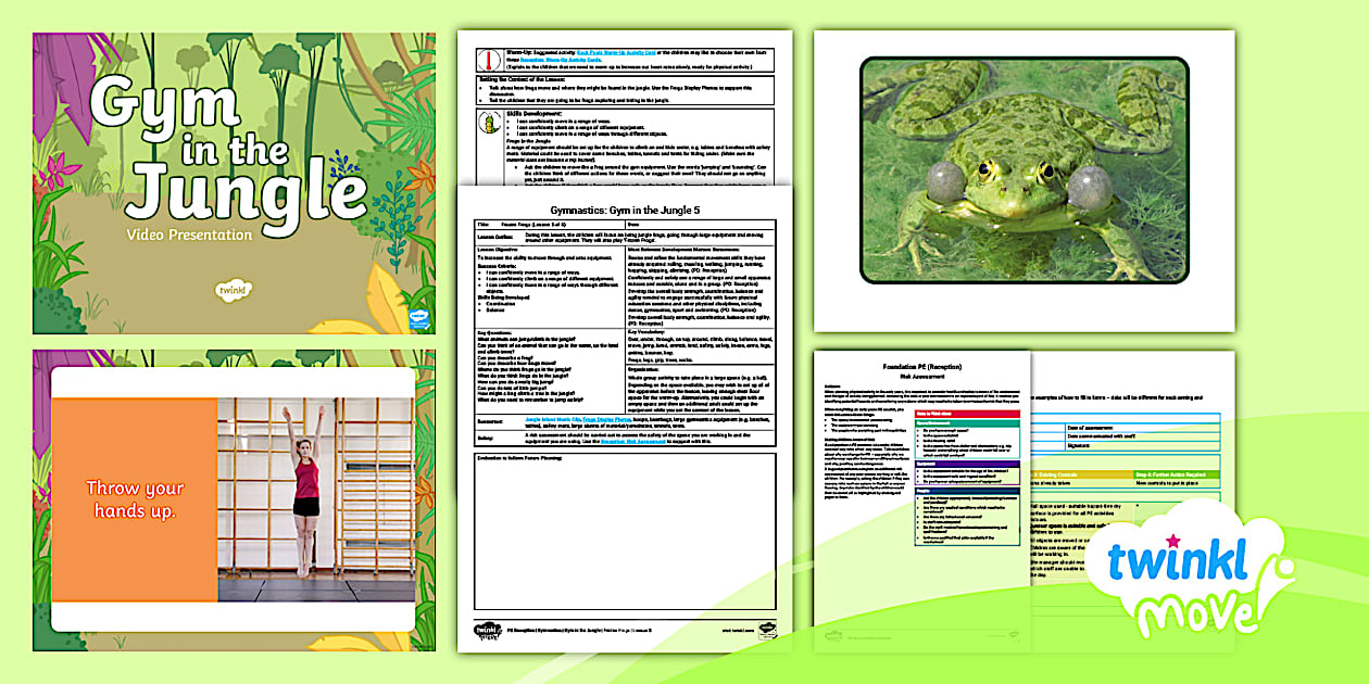 👉 Twinkl Move PE - Reception Gymnastics: Gym in the Jungle Lesson 5: Frozen