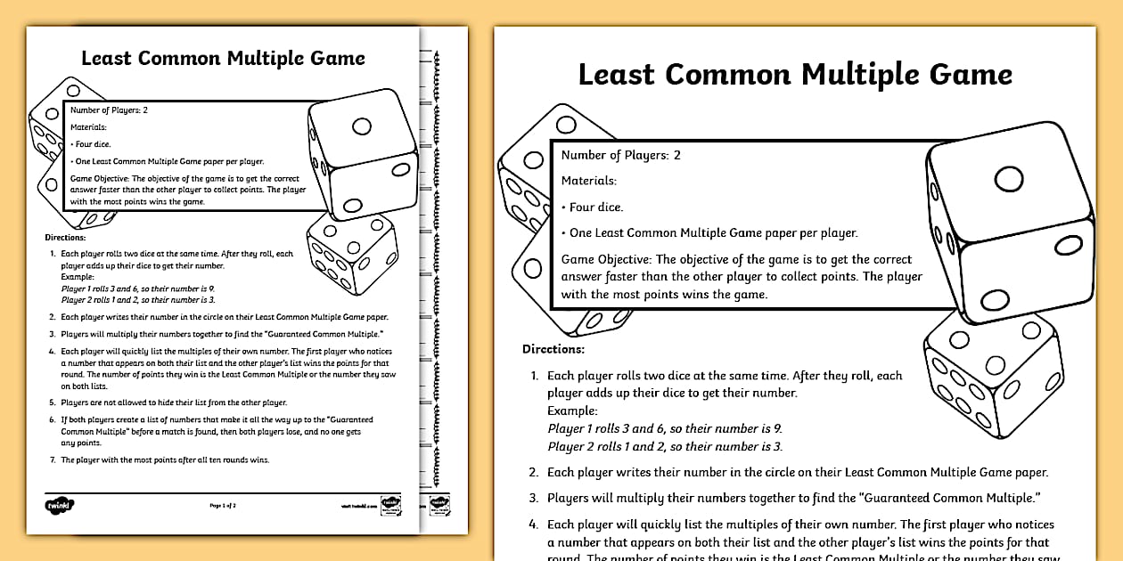 Least Common Multiple Games | 6th Grade Resource | Twinkl US