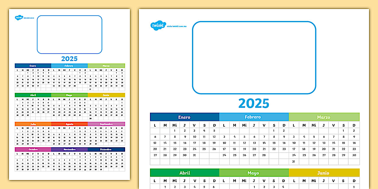 Calendario editable 2025 (Hecho por educadores) - Twinkl