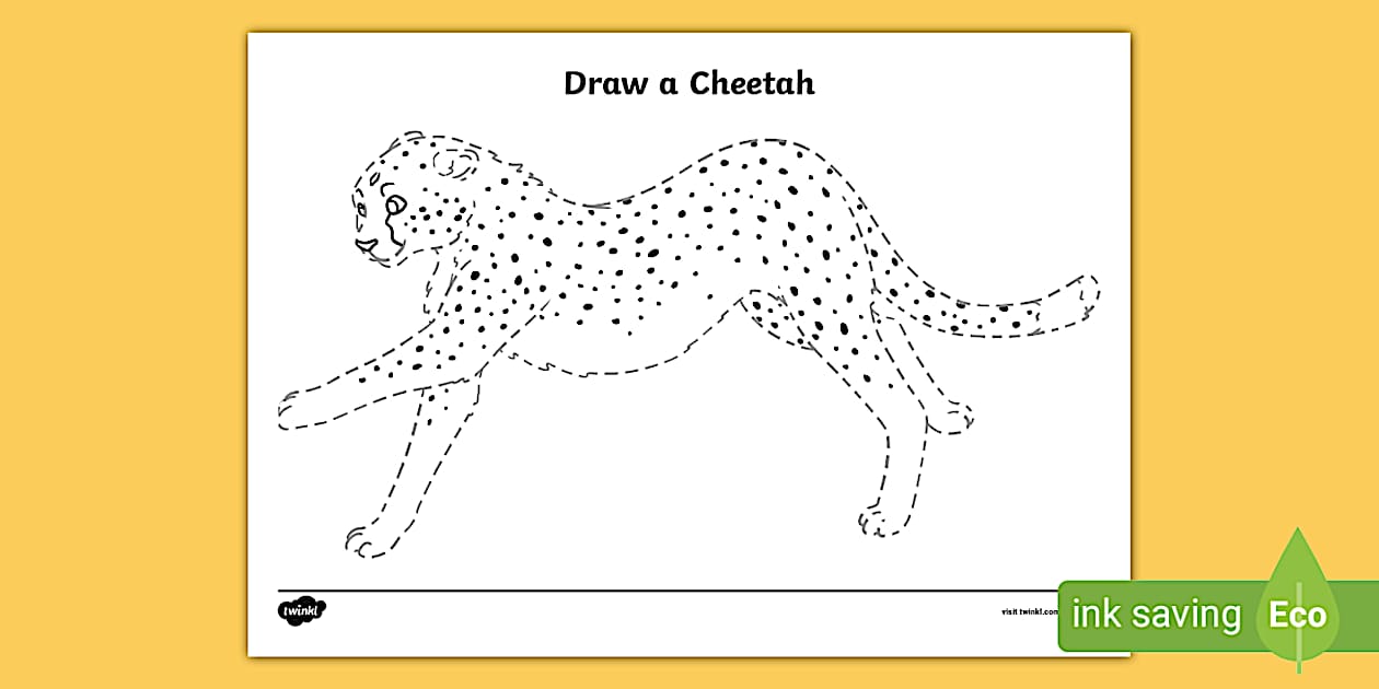 Draw a Cheetah Pencil Control Activity | Twinkl - Twinkl
