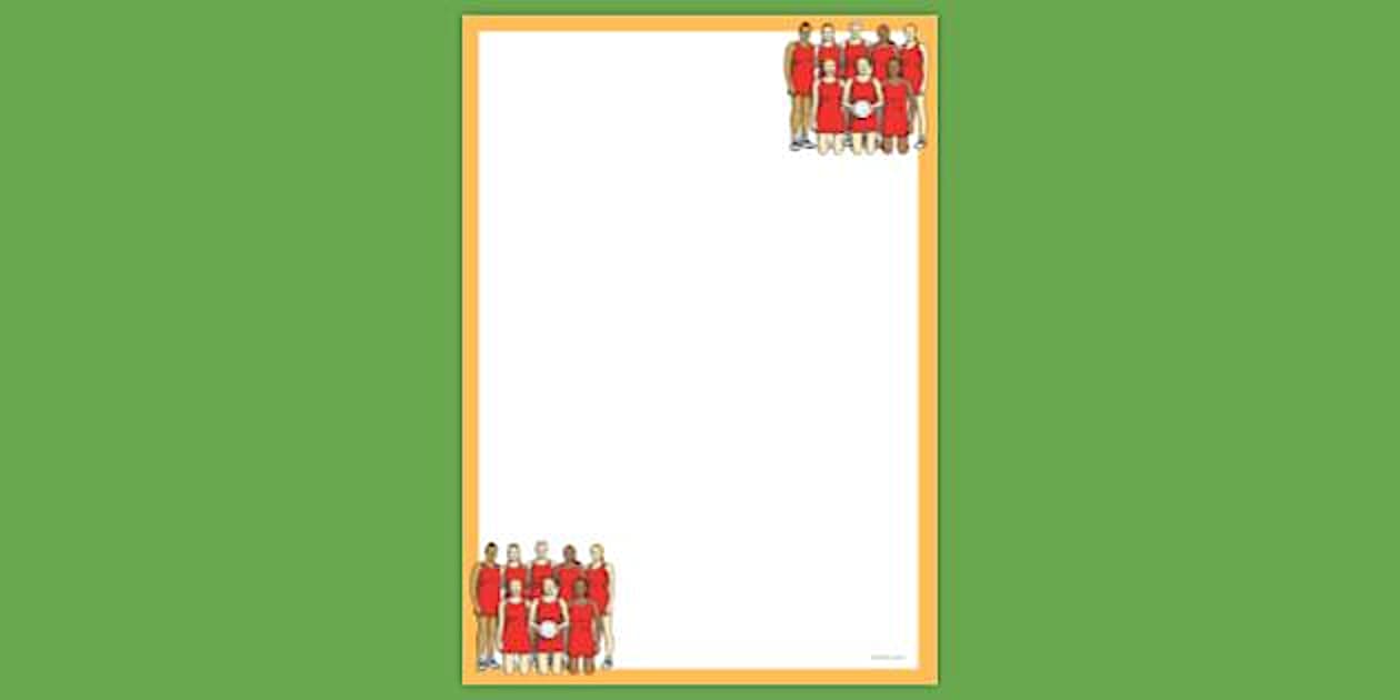 Simple Blank Netball Team Page Border | Page Borders