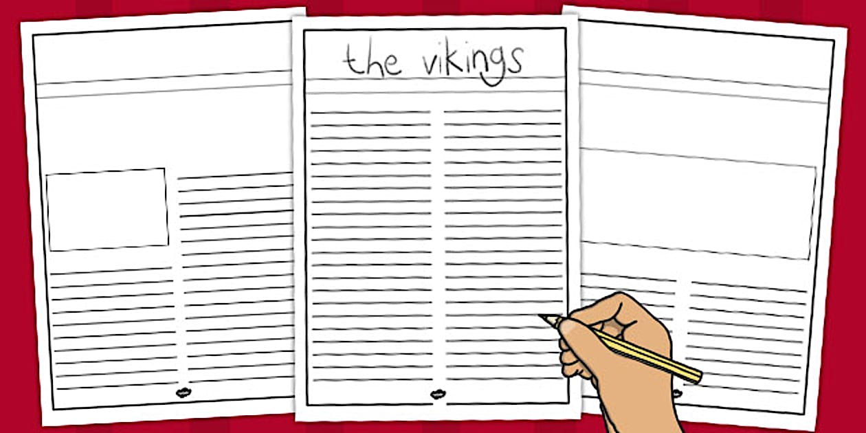 Viking Newspaper Writing Template (teacher made) - Twinkl