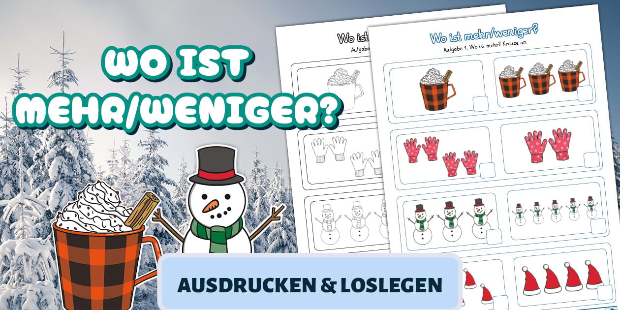 Wo ist mehr/weniger? - Arbeitsblatt