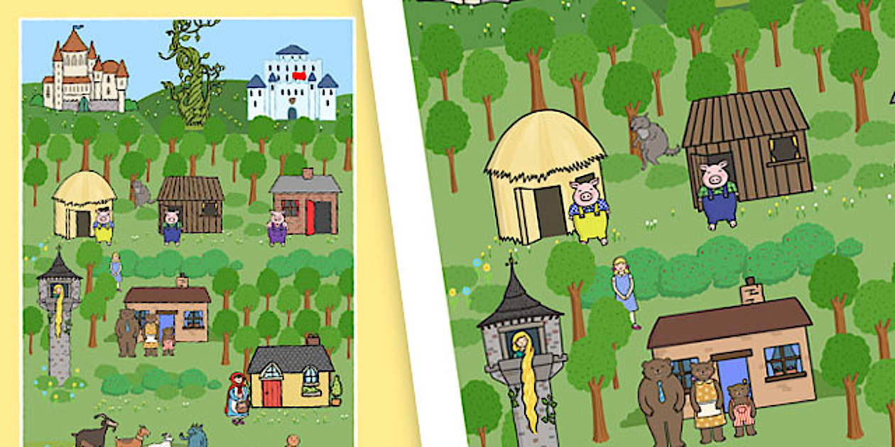 Fairytale Map Display Poster - ESL Fairy Tale Display