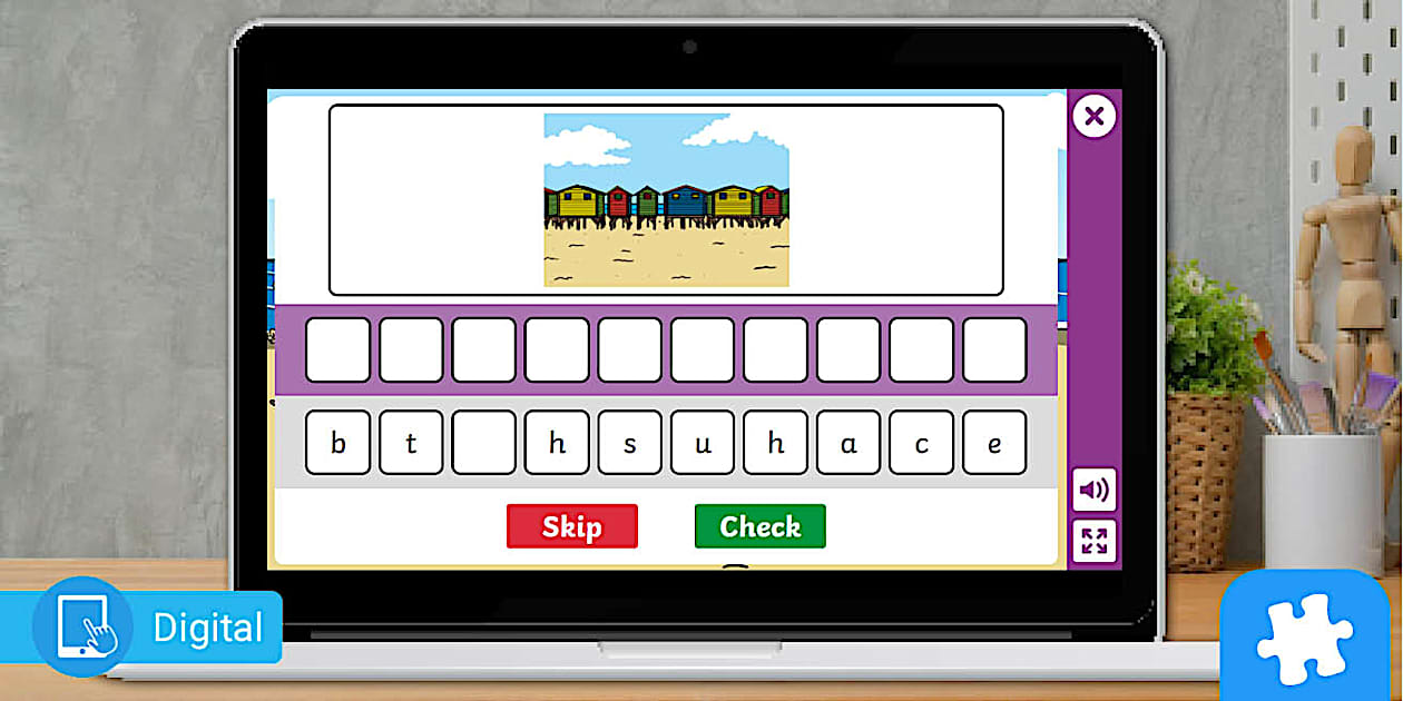 Fun Interactive Seaside Anagrams Puzzle Game - Twinkl Puzzled