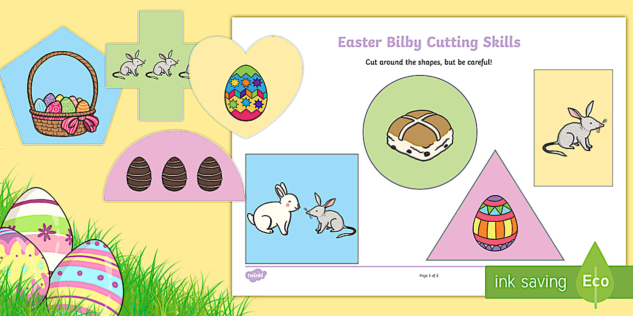 SA Easter Bilby Cutting Skills Worksheet (Teacher-Made)