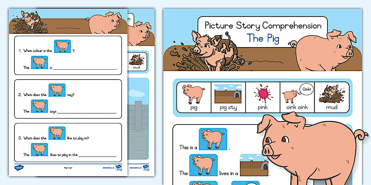 FP English The Pig - Picture Story Comprehension (CAPS)