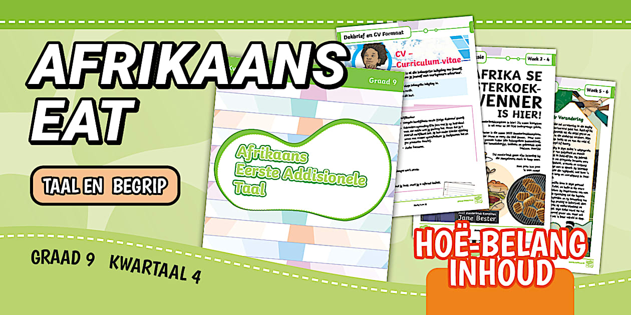 Graad 9 Afrikaans EAT - Kwartaal 4 - Taal en Begrip - Werkboek (KABV-belyn)