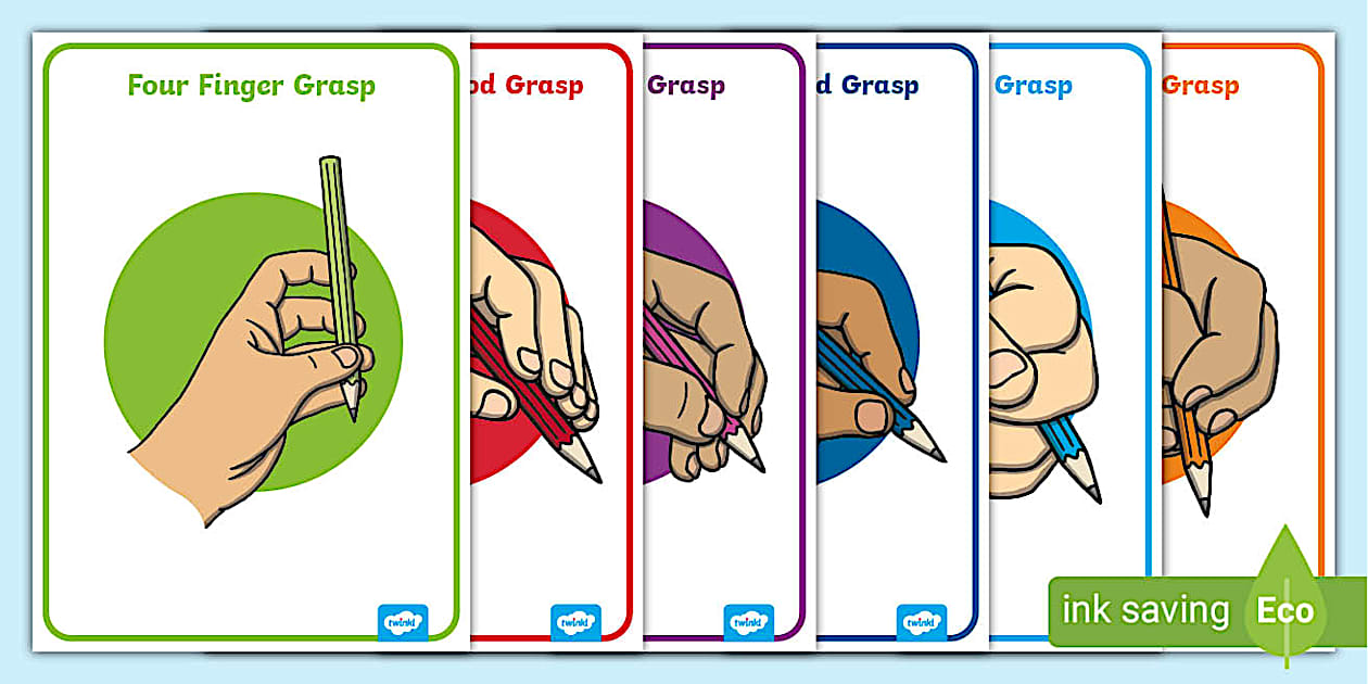 Left Handed Pencil Grip Display Posters - Year 1 English