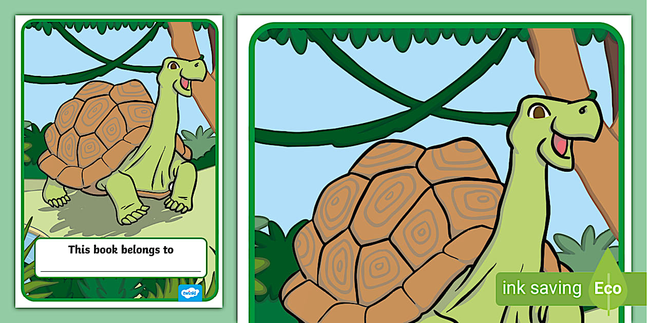Brightly Coloured Tortoise Themed Book Cover | Twinkl | KS1