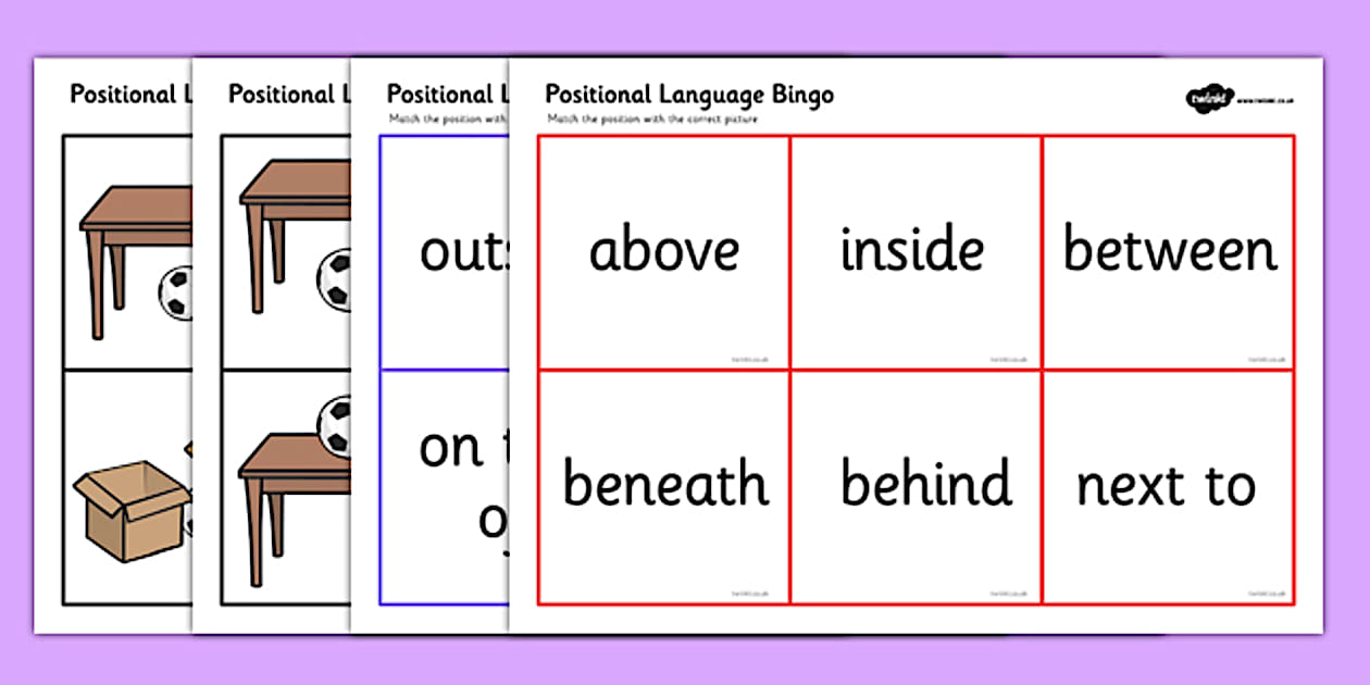 Positional Language Bingo (teacher made) - Twinkl