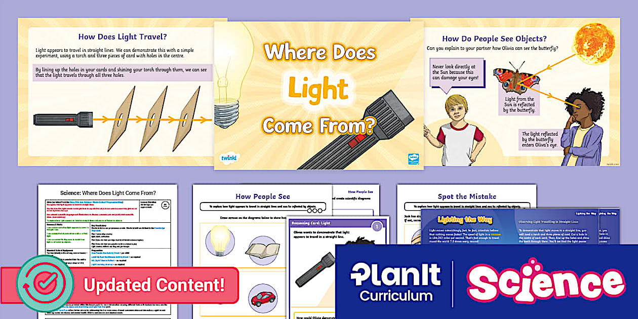 Y6 Light: Where Does Light Come From? Lesson 1