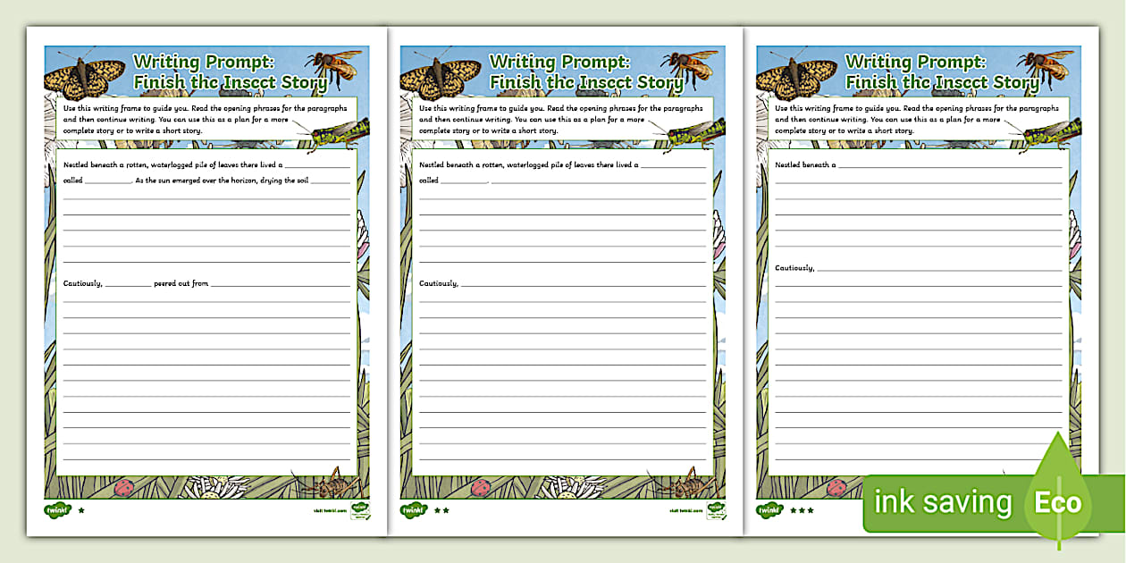 Writing Prompt: Differentiated Finish the Insect Story