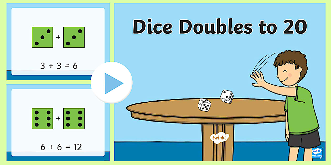 Dice Doubles to 20 PowerPoint (teacher made) - Twinkl
