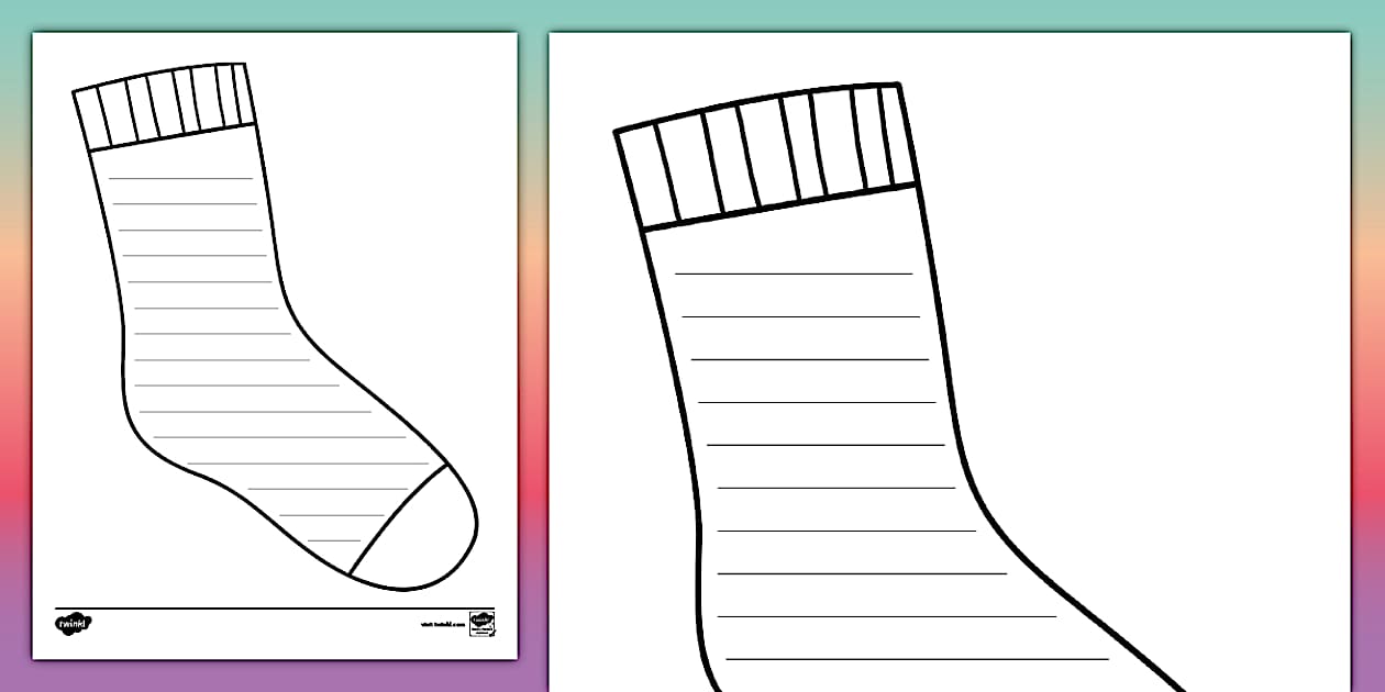Sock Writing Frame Template (teacher made) - Twinkl