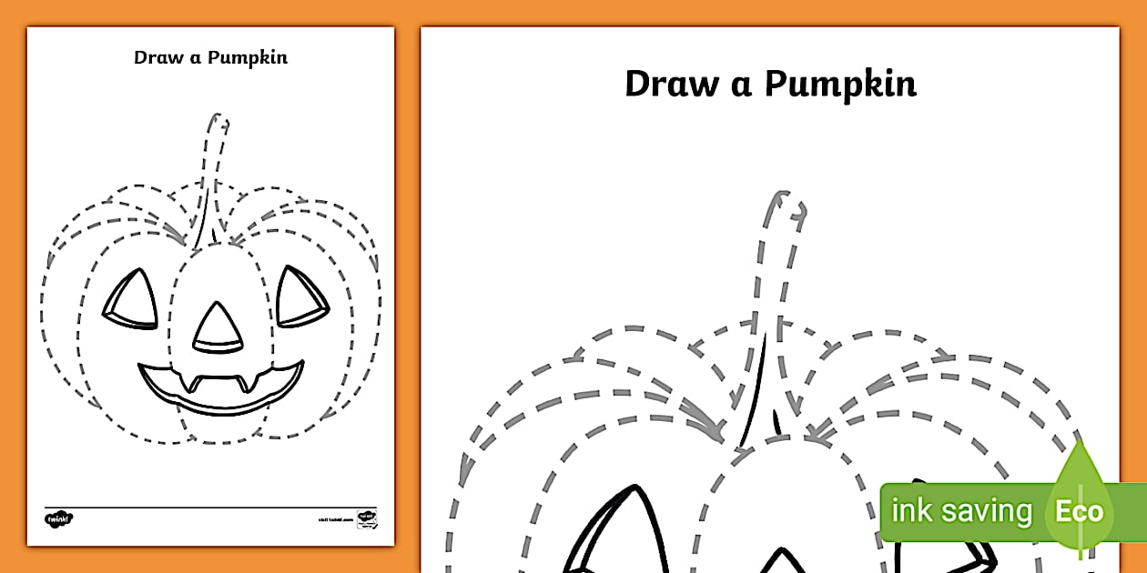 EYFS Draw a Pumpkin Pencil Control Activity - Twinkl