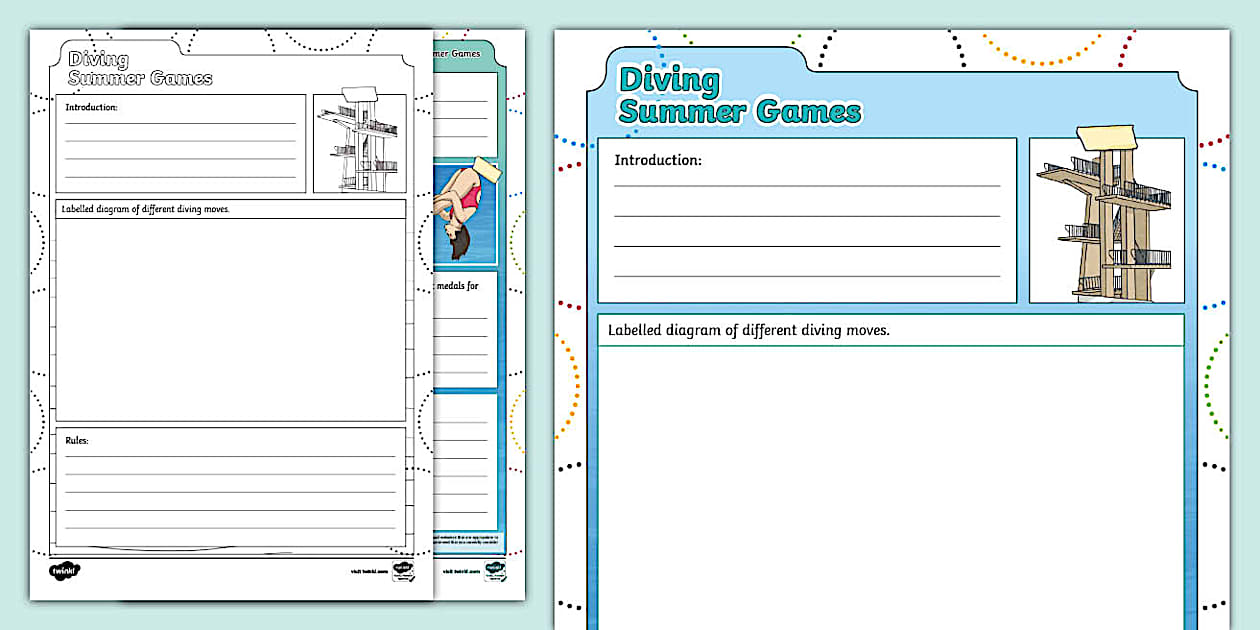 Diving Summer Games Non-Chronological Report Template