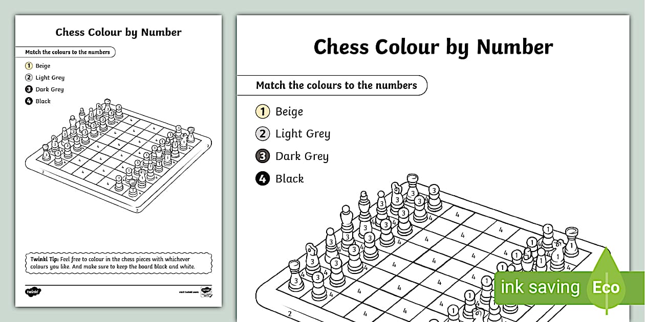 Chess Colour By Number Activity | International Chess Day