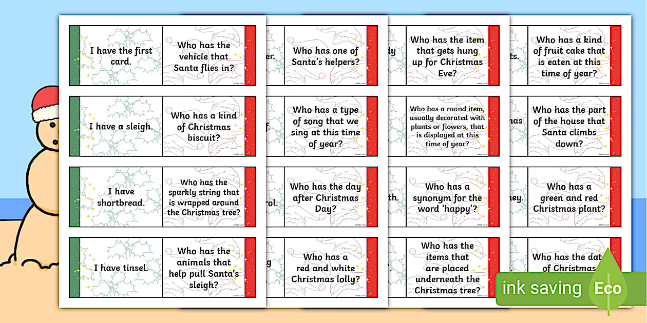 Christmas 'I Have, Who Has' Loop Cards | Twinkl Resources