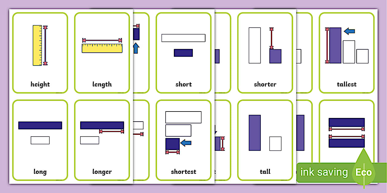Twinkl Symbols: Length and Height Flashcards (Teacher-Made)