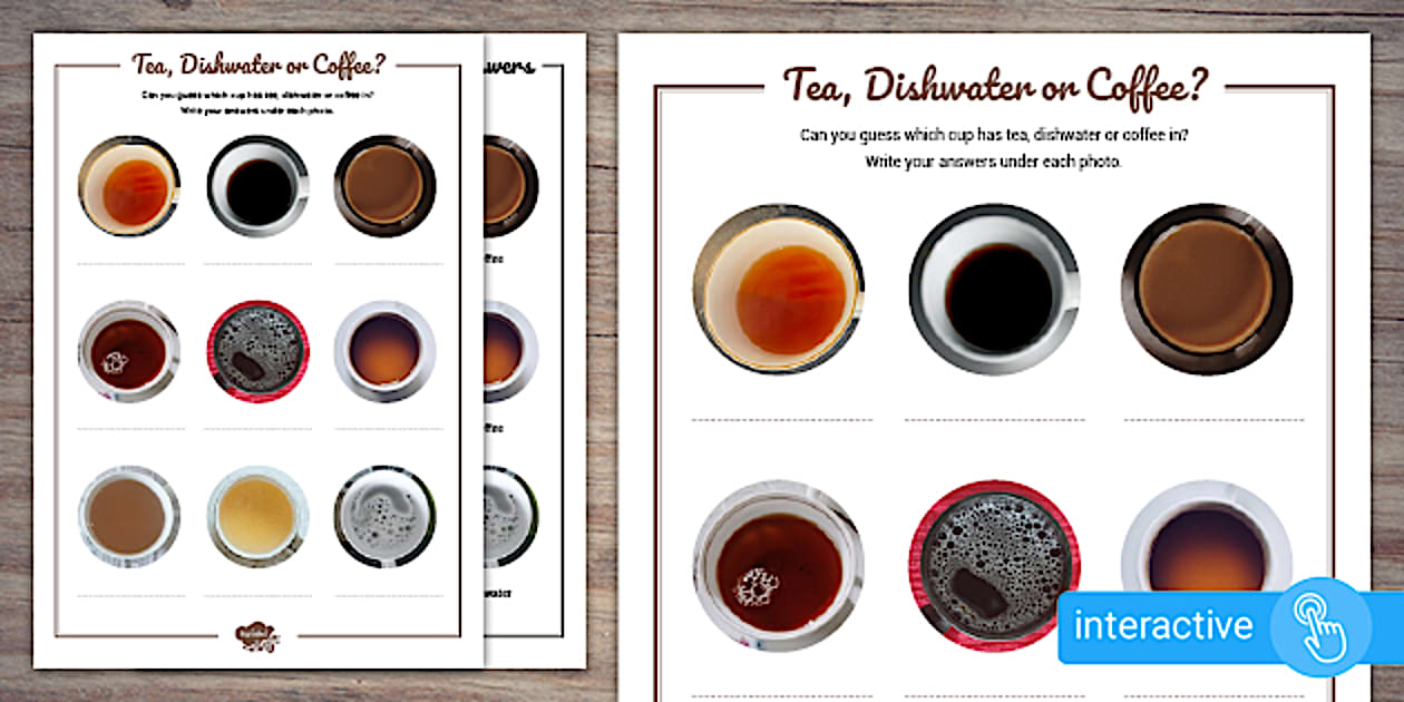 Tea, Dishwater or Coffee Guessing Activity | Twinkl Party