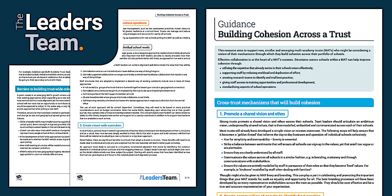 How do I build cohesion across a multi-academy trust?