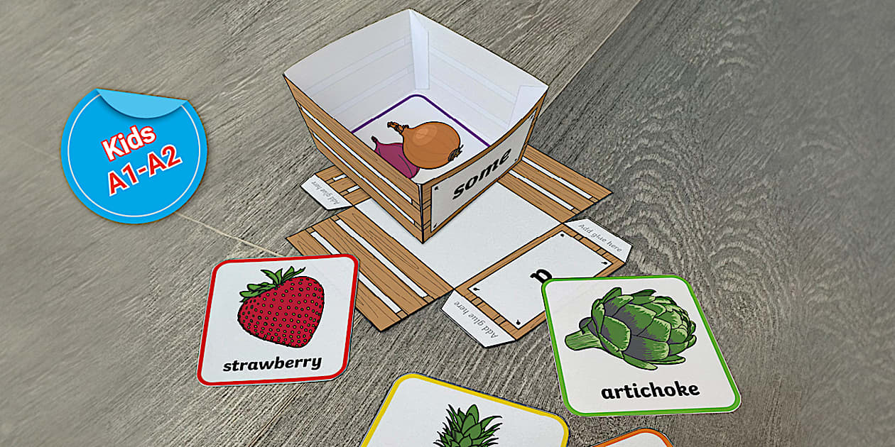 ESL Countable and Uncountable Fruit and Vegetable Sorting Cards