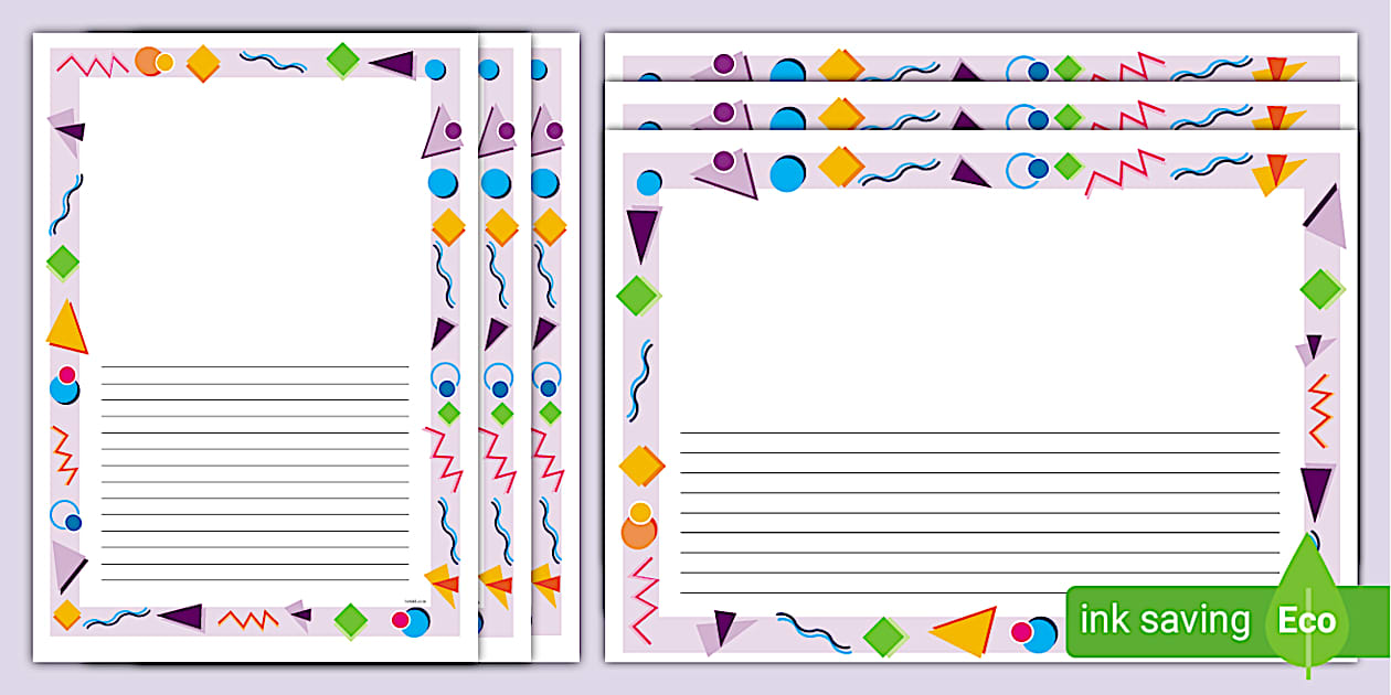 Editable 1990s Page Borders (teacher made) - Twinkl