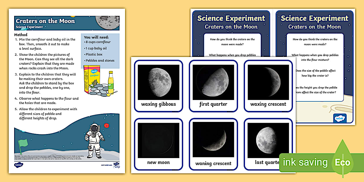 Craters on the Moon Science Experiment and Prompt Card Pack