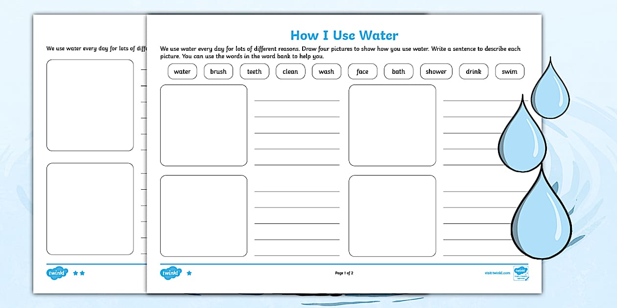 How I Use Water Activity Sheet (teacher made) - Twinkl