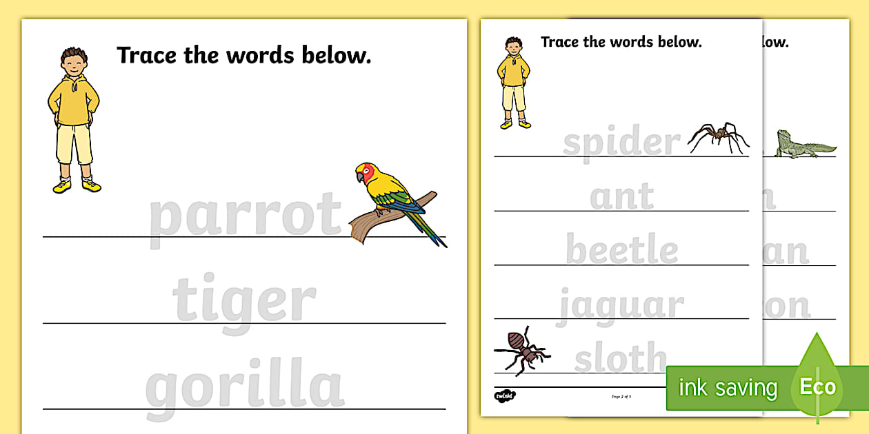 Black and White Trace the Words Worksheets to Support Teaching on The Great