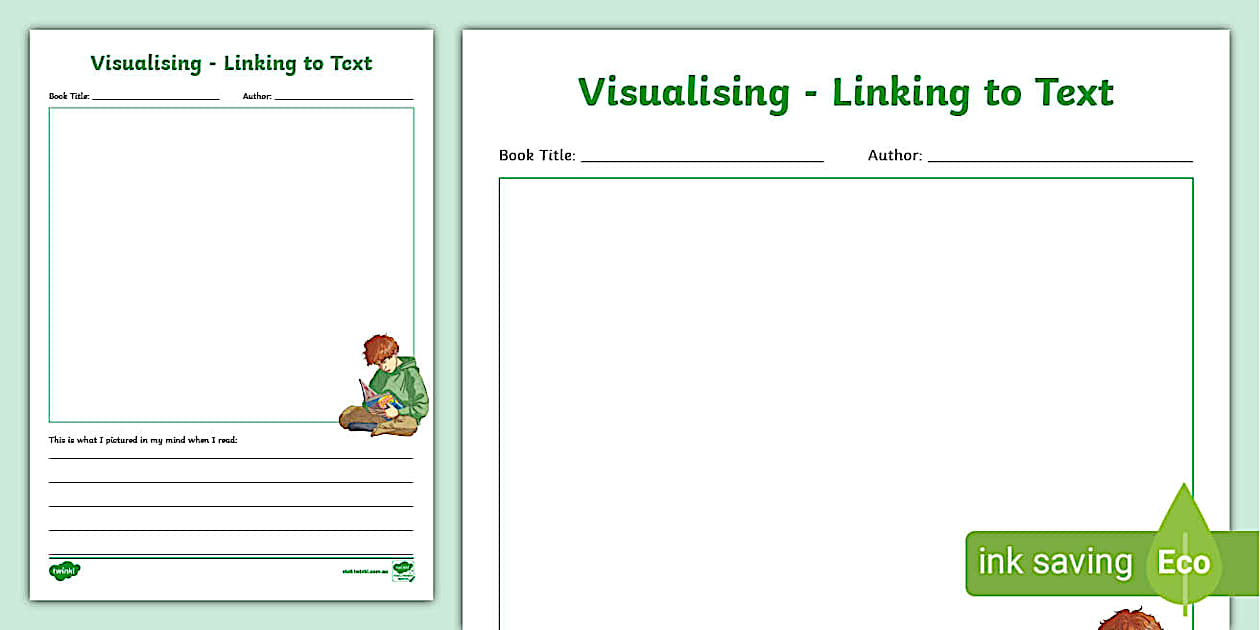 Visualising - Link to Text Worksheet | Reading Strategies