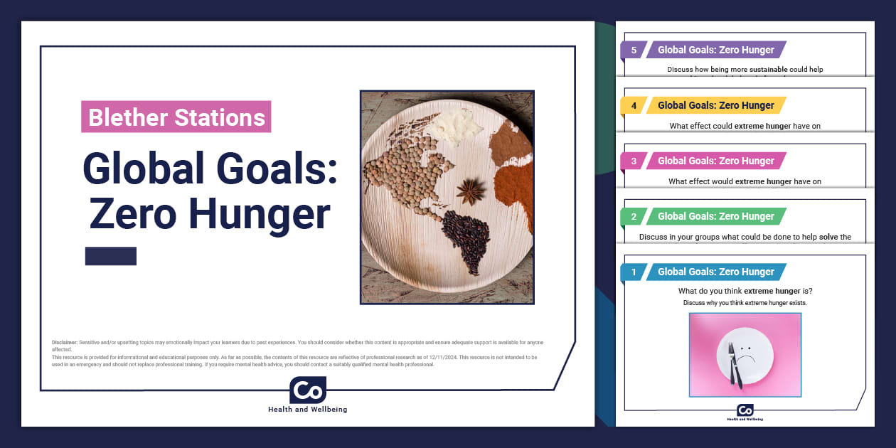 Global Goals: Zero Hunger Blether Stations (Teacher-Made)