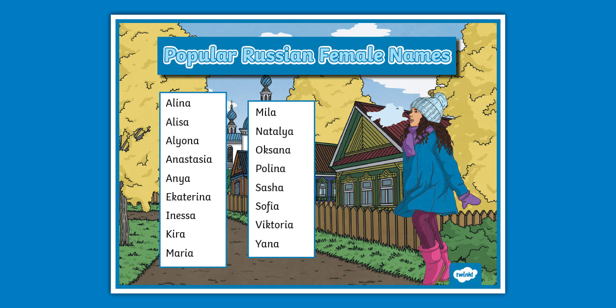 Popular Russian Female Names Display Poster - Twinkl