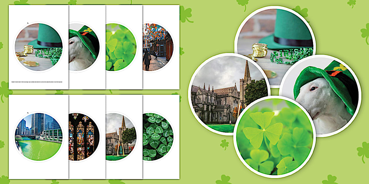 St. Patrick's Day Circle Display Photo Cut-Outs - Twinkl