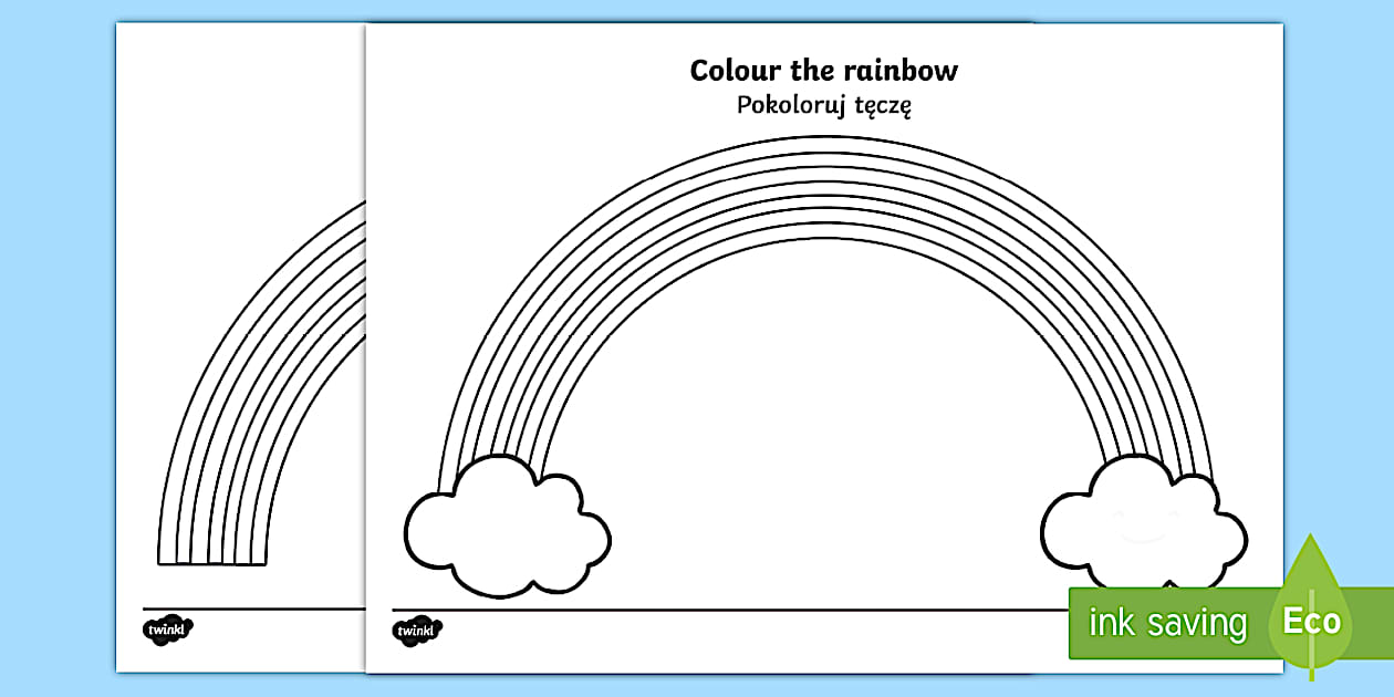 Colour The Rainbow - English/Polish - Colour the Rainbow Worksheet