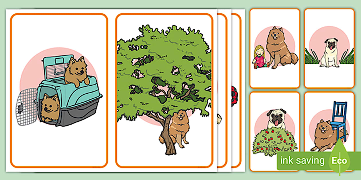 Puppy Positional Language Cards for Kids | Twinkl USA