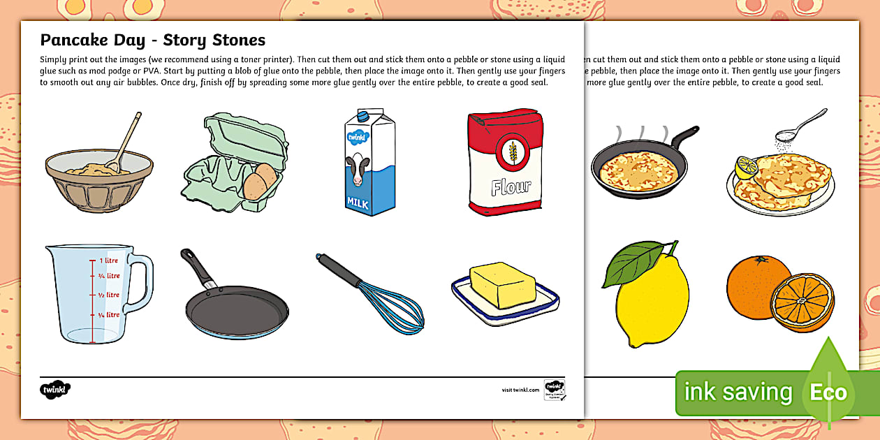 Pancake Day Story Stone Image Cut-Outs