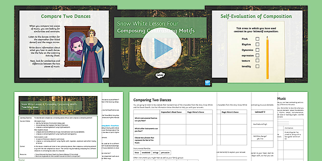 Editable Snow White Lesson 4: Composing Contrasting Motifs