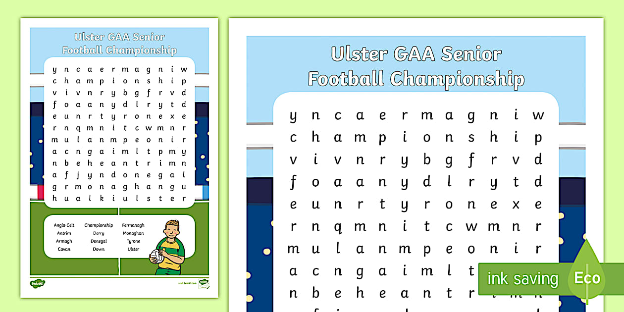 Ulster GAA Senior Football Championship Word Search