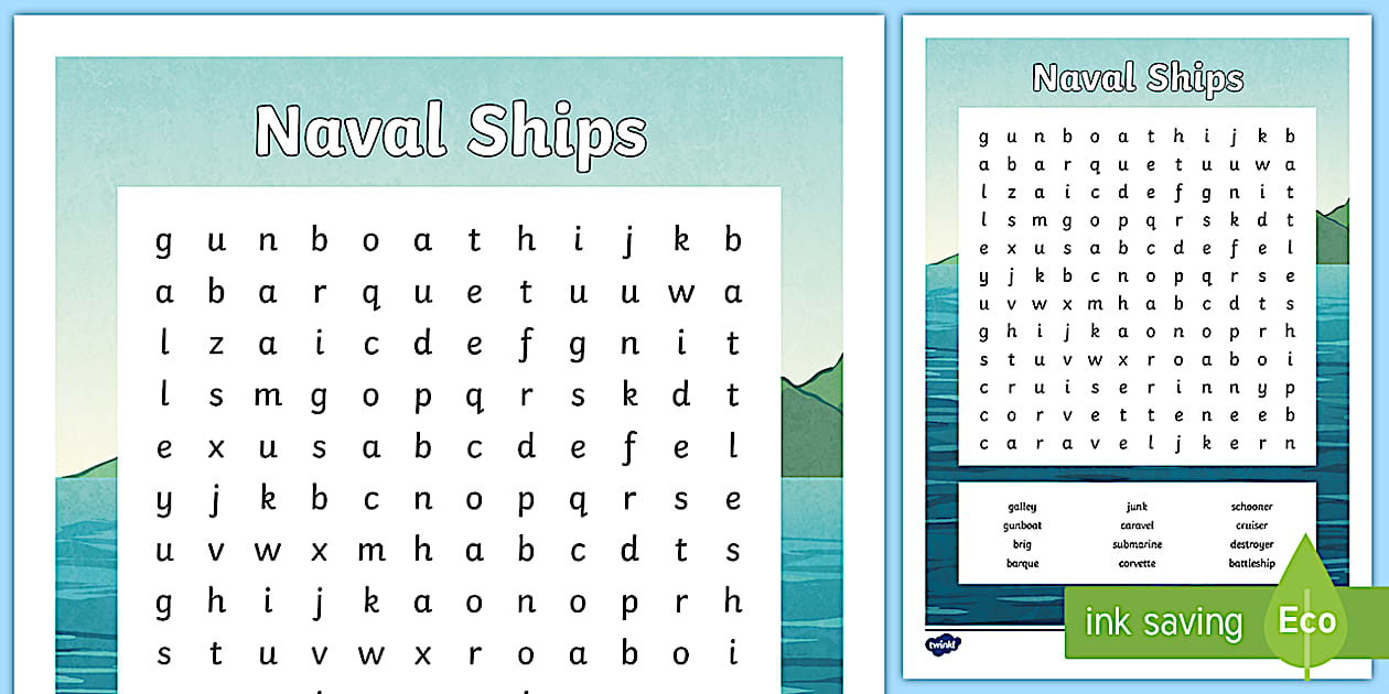 Naval Ships Word Search (teacher made) - Twinkl