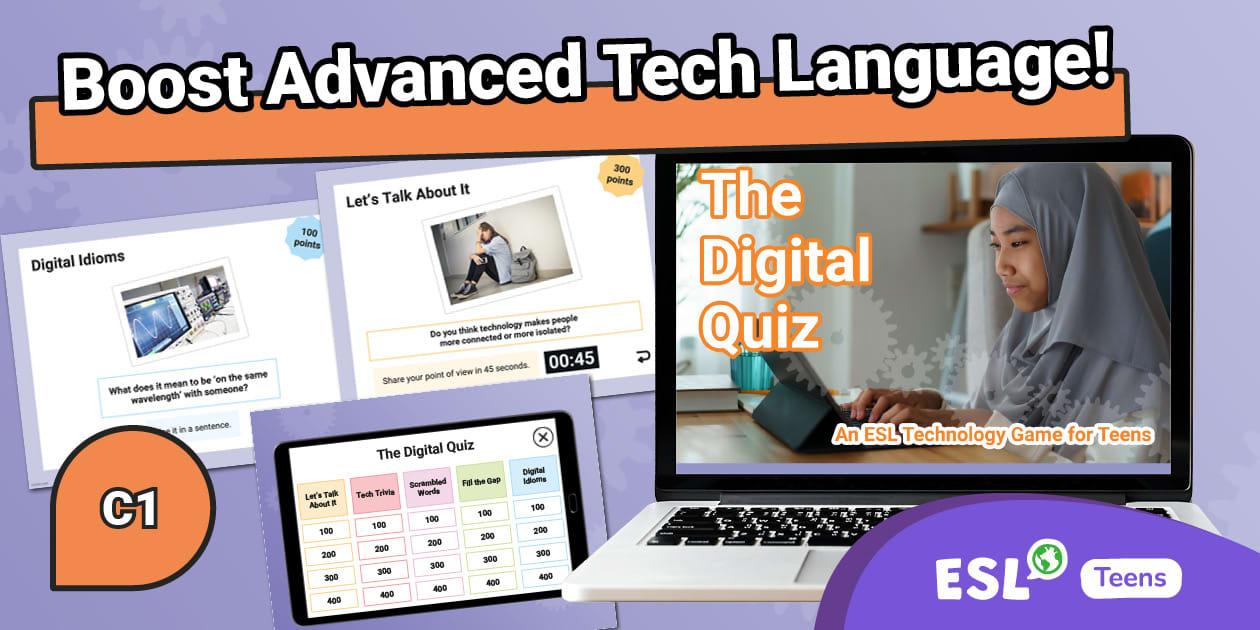 ESL The Digital Quiz PPT Game [Teens, C1]