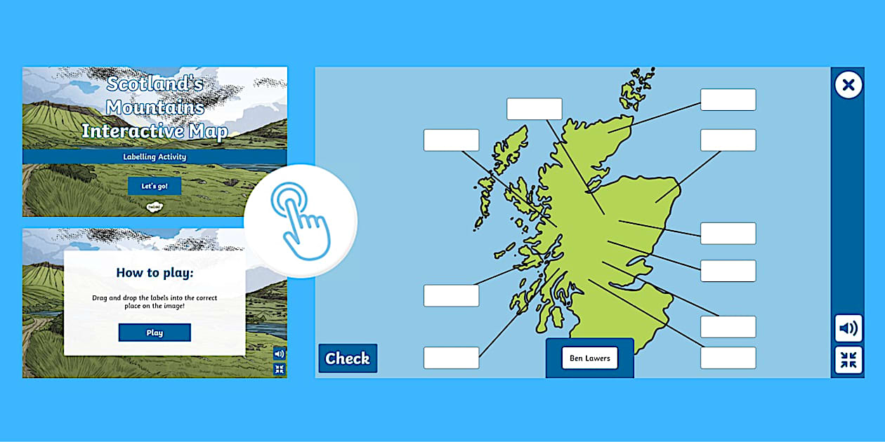 Scotland's Mountains Interactive Map Labelling Activity