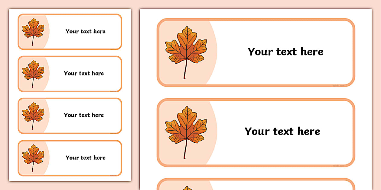 Editable Maple Leaf Labels - Twinkl