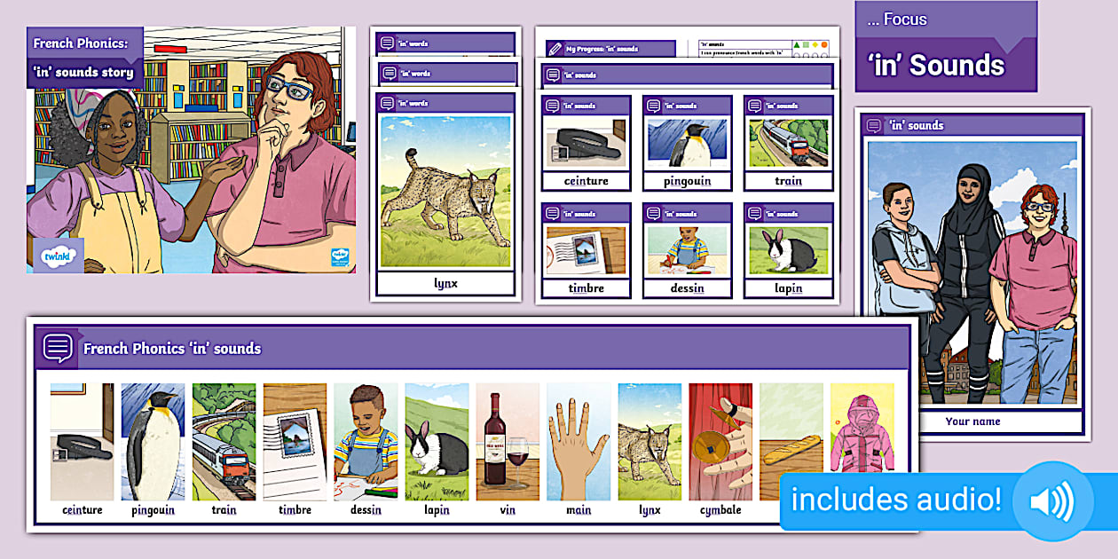 👉 French Phonics Story, Resource and Display Pack: 'in' sounds