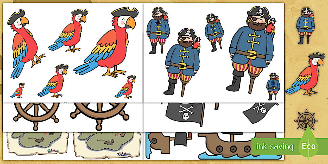 Pirate Size Ordering Worksheet (teacher made) - Twinkl